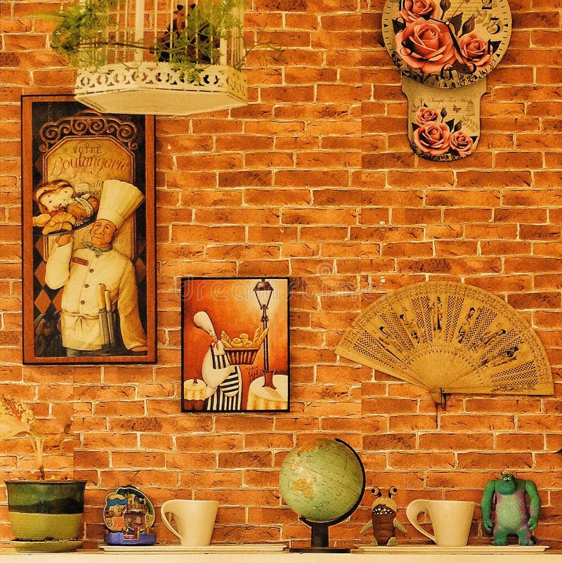 Wallpaper Vintage Background Stock Photo - Image of background, cafe ...