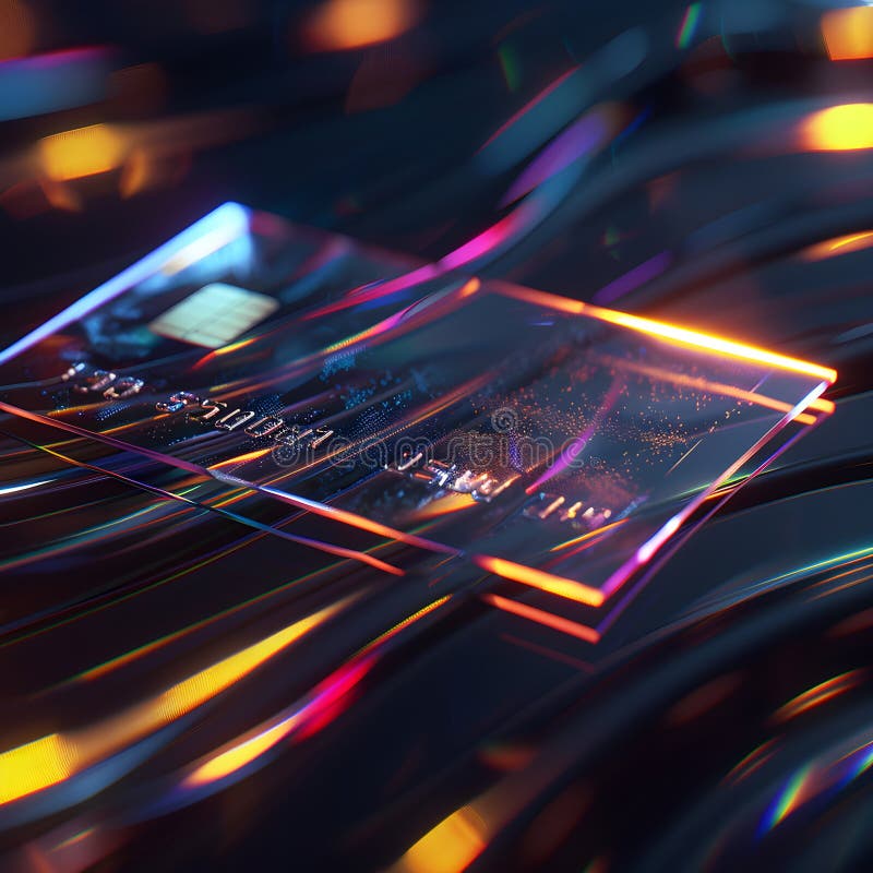 Wallpaper of Virtual Banking Card on Digital Background, Abstract ...