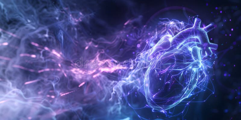 Wallpaper of Virtual Cardiogram Pulse on Digital Background, Abstract ...