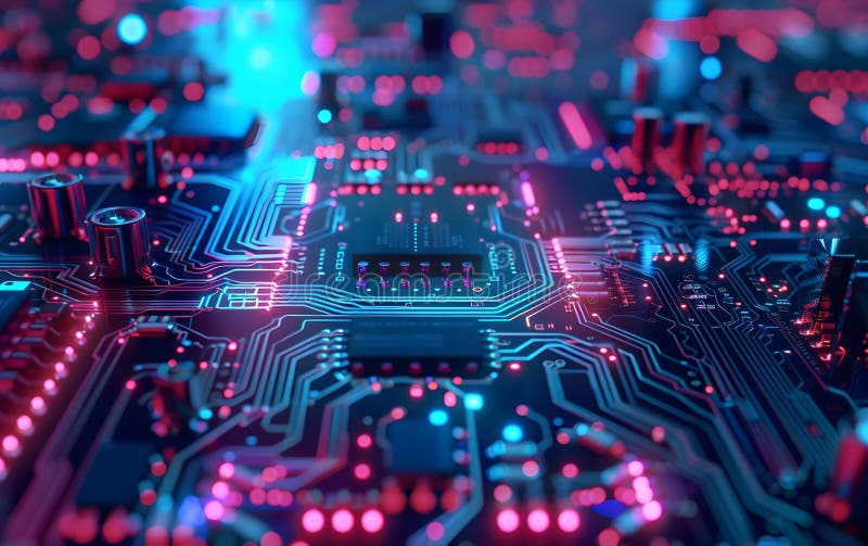 Wallpaper of Virtual Micro Chips on Digital Background, Abstract ...