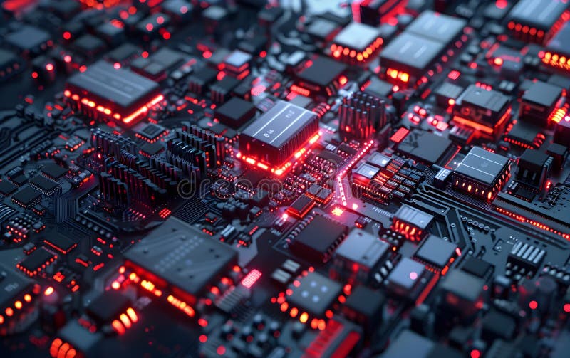 Wallpaper of Virtual Micro Chips on Digital Background, Abstract ...