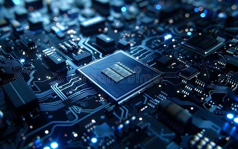 Wallpaper of Virtual Micro Chips on Digital Background, Abstract ...