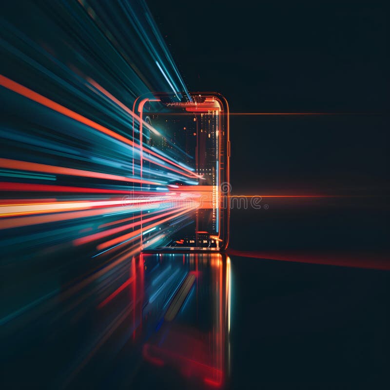 Wallpaper of Virtual Mobile Phone on Digital Background, Abstract ...