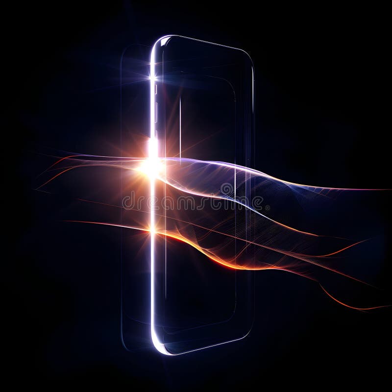 Wallpaper of Virtual Mobile Phone on Digital Background, Abstract ...