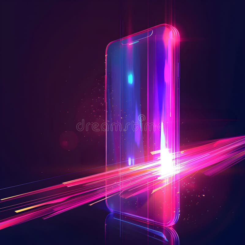 Wallpaper of Virtual Mobile Phone on Digital Background, Abstract ...