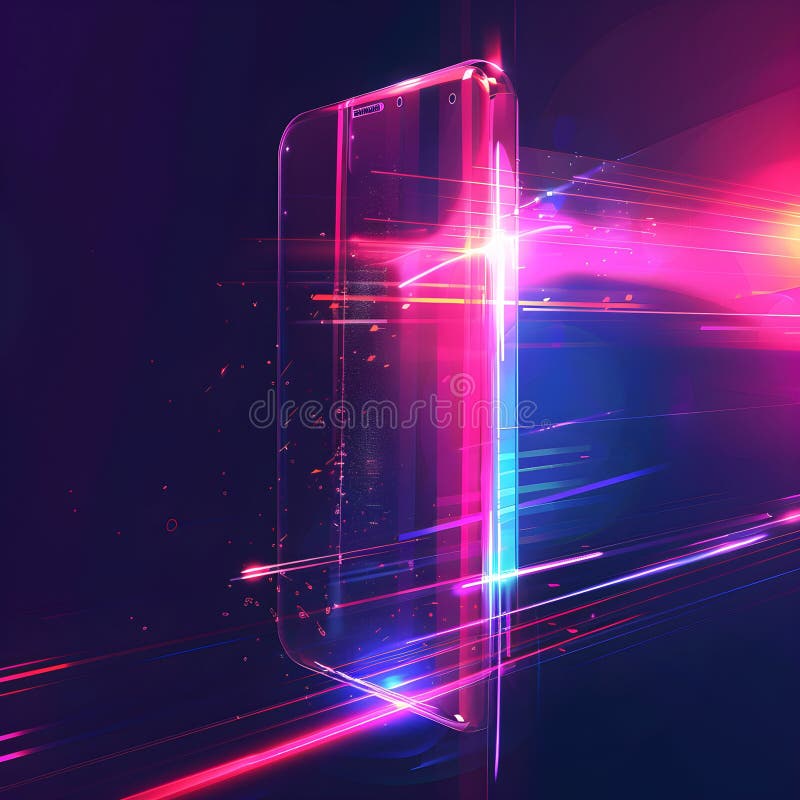 Wallpaper of Virtual Mobile Phone on Digital Background, Abstract ...