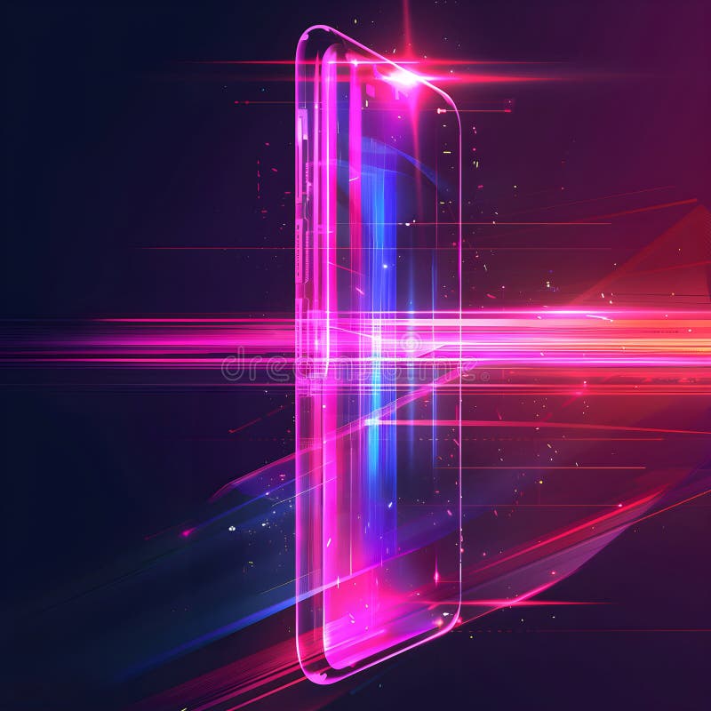 Wallpaper of Virtual Mobile Phone on Digital Background, Abstract ...