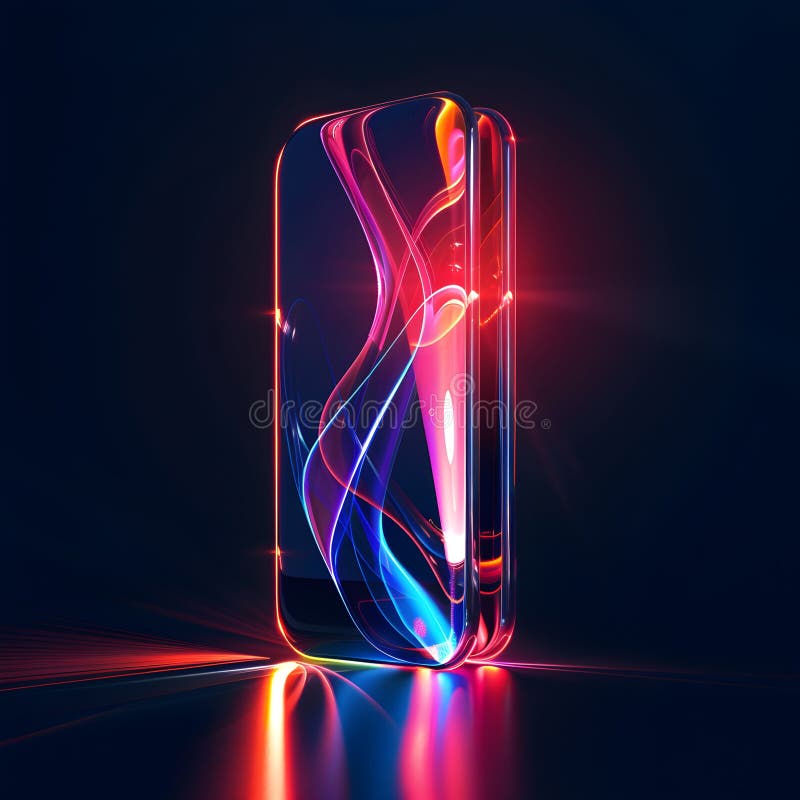 Wallpaper of Virtual Mobile Phone on Digital Background, Abstract ...