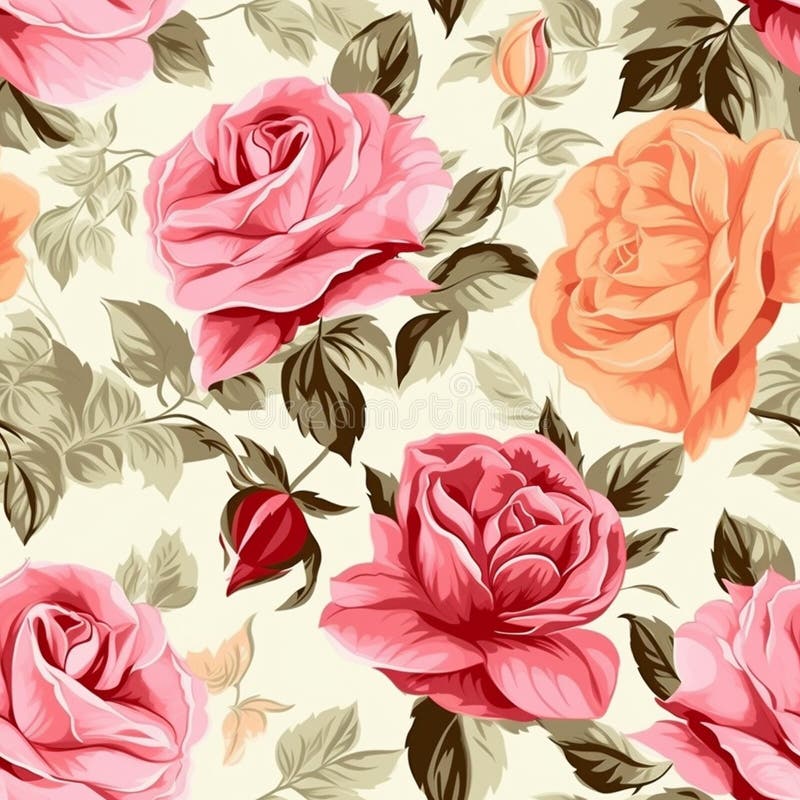 Wallpaper of Watercolored Seamless Red Roses Pattern Stock Illustration ...