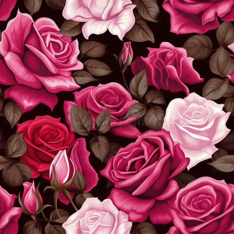 Wallpaper of Watercolored Seamless Red Roses Pattern Stock Illustration ...
