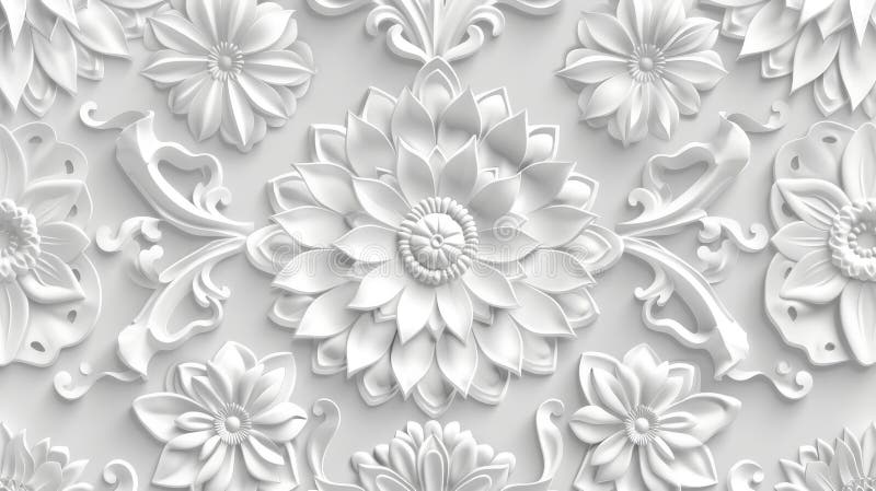 Wallpaper with White Stucco Pattern. Light and Intricat Stock ...