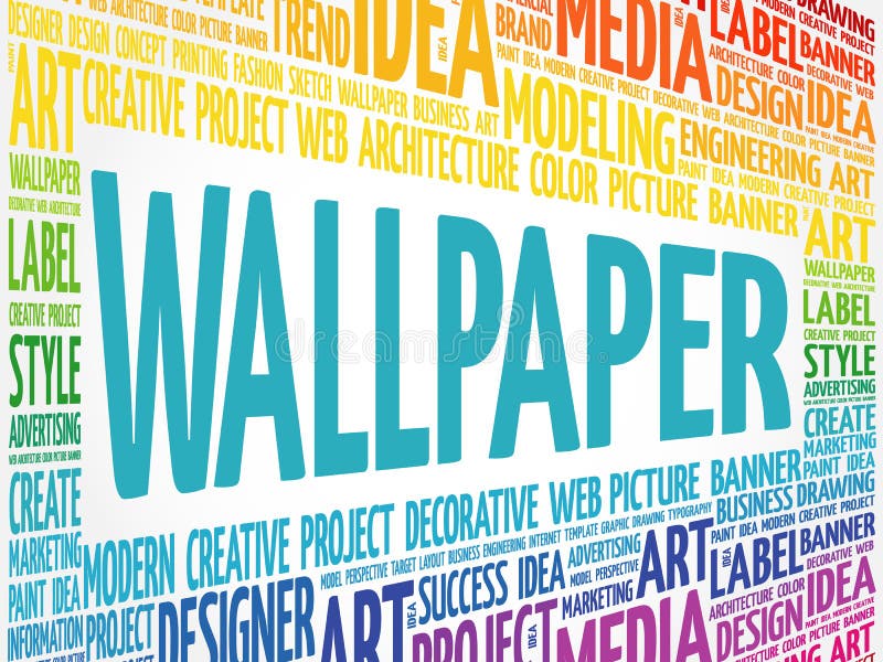 WALLPAPER word cloud stock illustration. Illustration of idea - 206378390