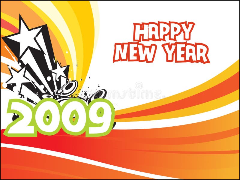 Happy New Year 2009 stock illustration. Illustration of date - 7254776