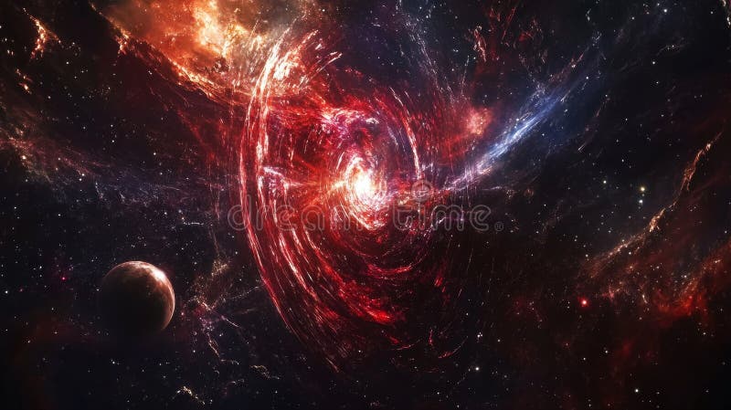 Wallpapers Illustrating the Intense Collision of Two Galaxies Stock ...