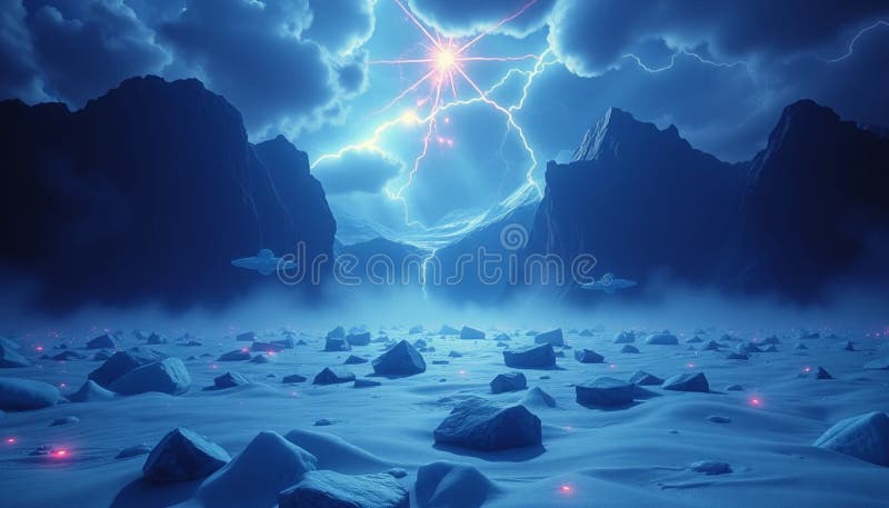 Surreal Lightning Struck Alien Landscape Stock Illustrations – 1 ...