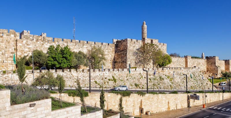 Walls of Ancient City of Jerusalem Editorial Stock Image - Image of ...