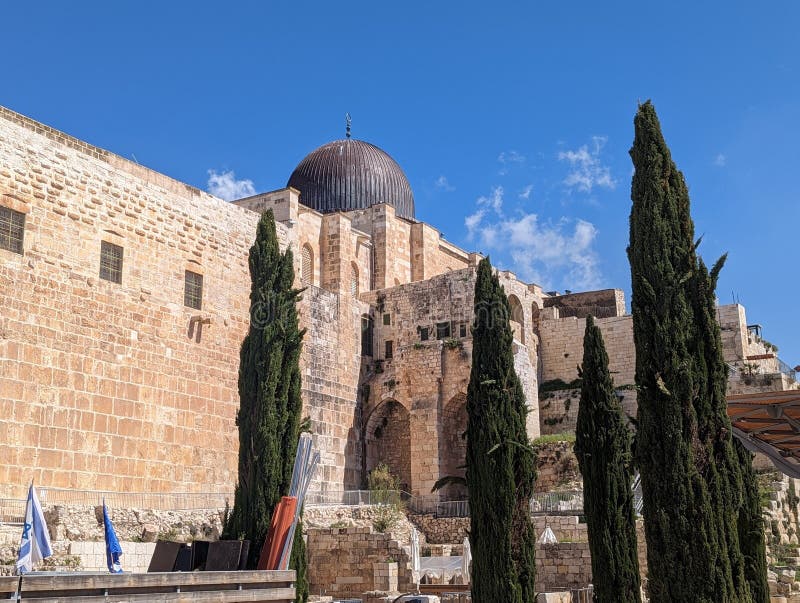 Temple Mount Walls Jerusalem Stock Image - Image of church, temple ...