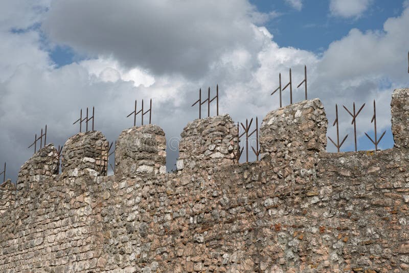 Crenellations of the Walls of a Medieval Castle in Thiene Stock Photo ...