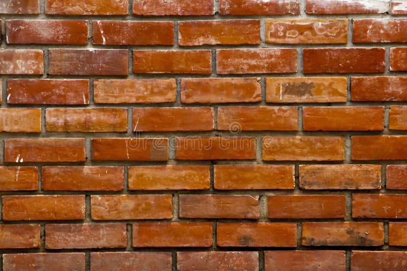 A Red Brick Wall with Old Stains. Stock Image - Image of architecture ...