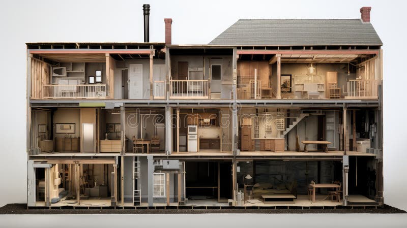 Walls cutaway house stock illustration. Illustration of framework ...