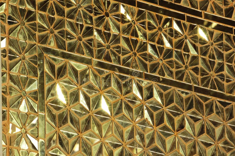 The Walls are Decorated with Golden Glass. Stock Photo - Image of ...