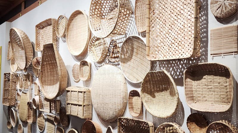The Walls are Filled with Traditional Basket-shaped Displays Stock ...