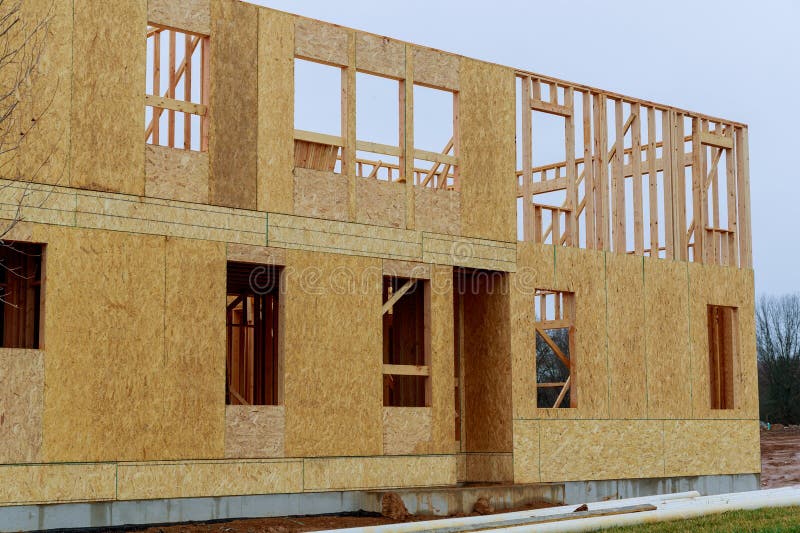 Walls and Frame of Plywood New House Stock Photo - Image of carpentry ...