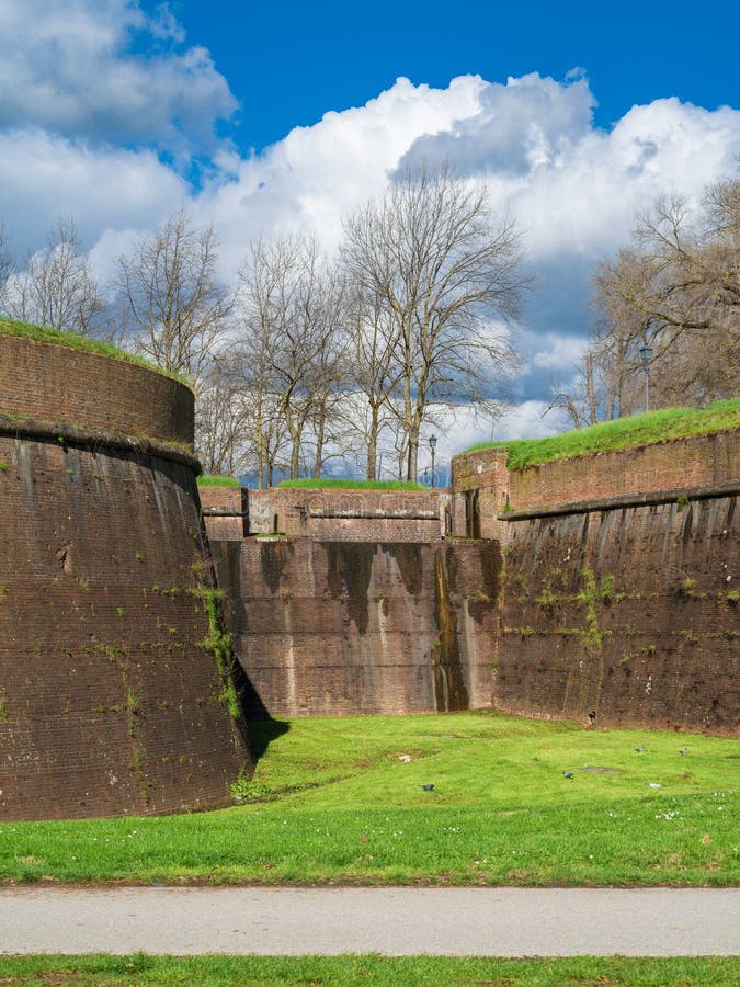 The Walls of Lucca stock photo. Image of public, attraction - 323488774