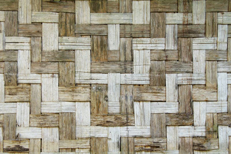 The Walls are Made of Bamboo Woven into a Grid Shape. Stock Image ...