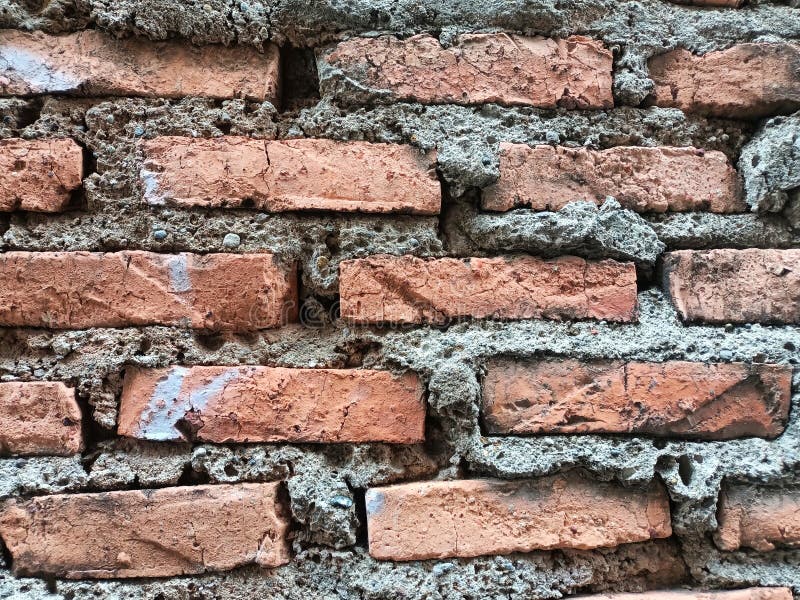 Walls Made of Dark Red Bricks. these Bricks are Arranged Horizontally ...