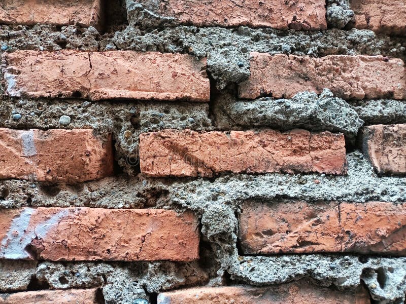 Walls Made of Dark Red Bricks. these Bricks are Arranged Horizontally ...