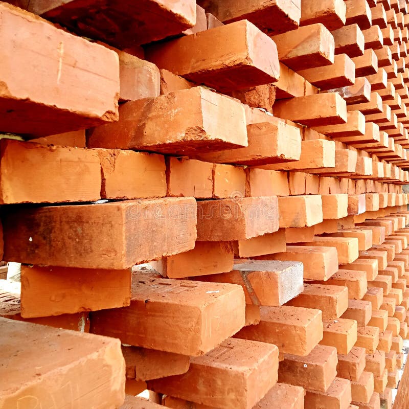 The Walls are Made of Stacked Red Bricks Stock Photo - Image of walls ...