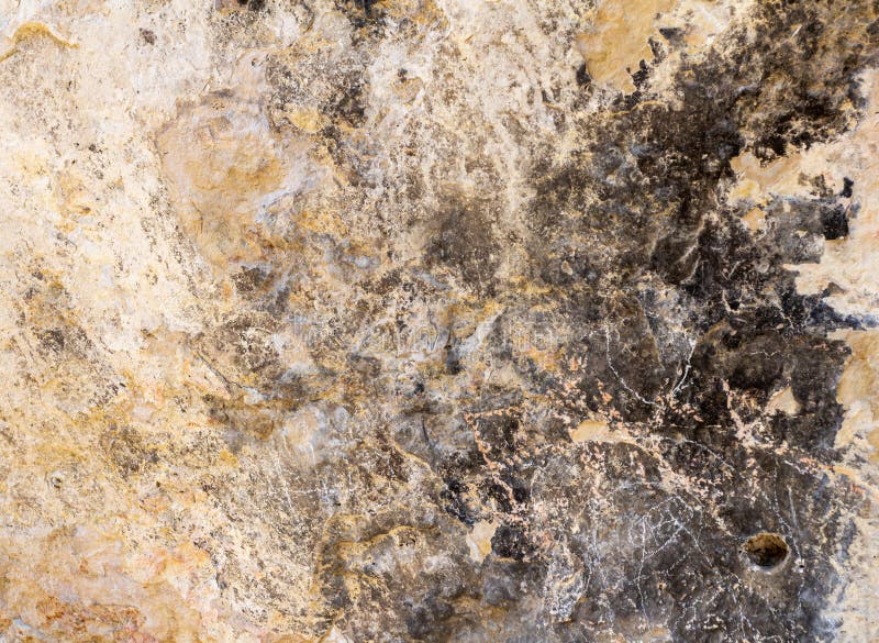 Stone Wall in a Mountain Cave, Limestone Period Structure of Geological ...