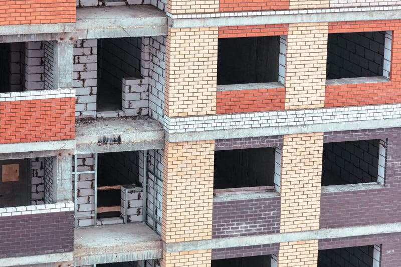 The Walls of a Multi-storey Building Under Construction Stock Image ...
