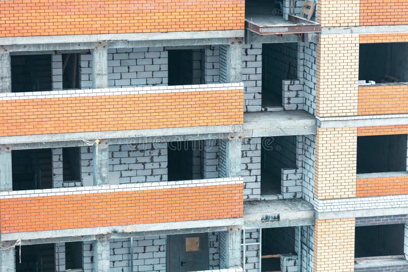 The Walls of a Multi-storey Building Under Construction Stock Photo ...