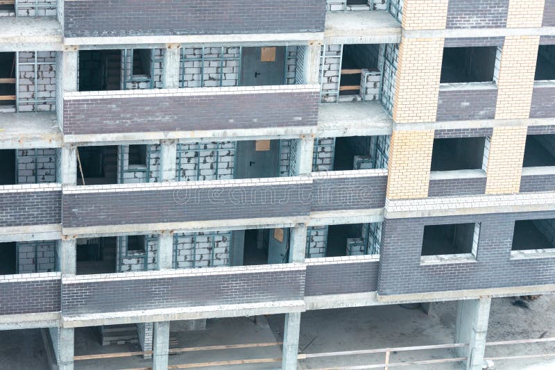 The Walls of a Multi-storey Building Under Construction Stock Image ...