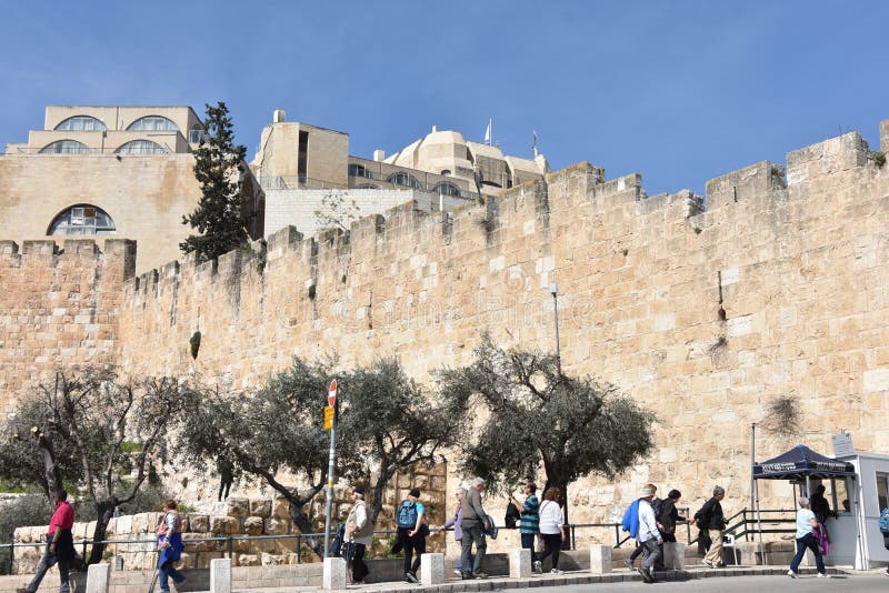 Walls of the Old City Jerusalem Editorial Stock Photo - Image of ...