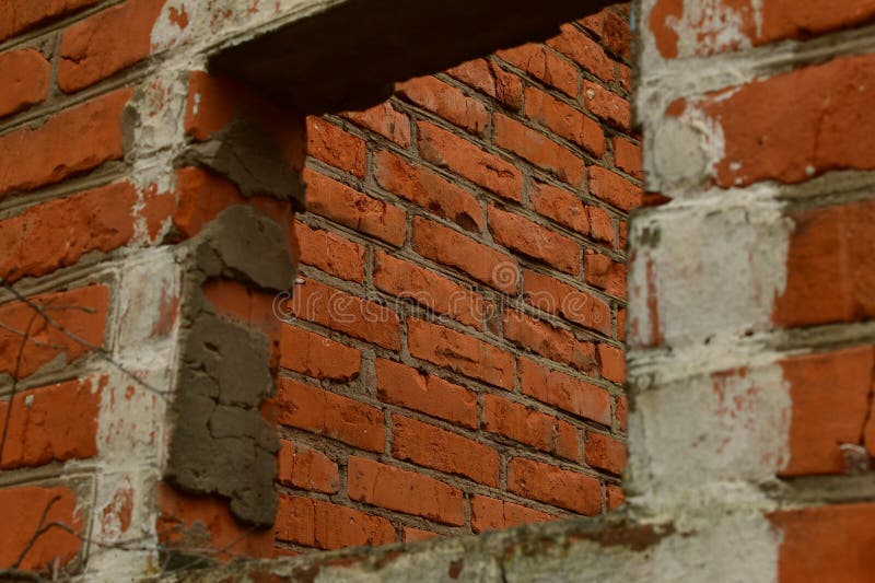 Walls of an Old Firebrick Building Stock Photo - Image of facade ...