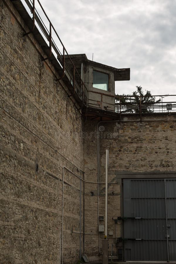Walls of an Old Prison and Watchtower Stock Image - Image of military ...