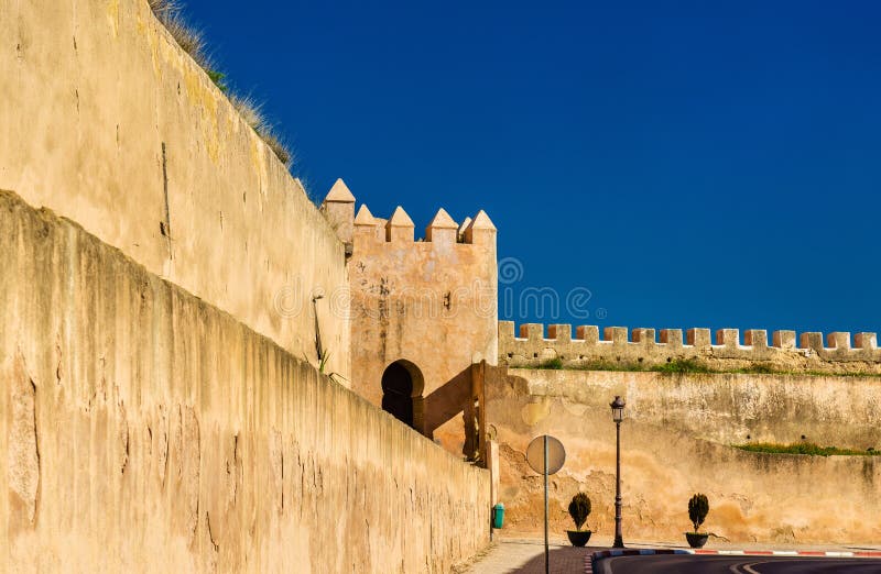 Walls of the Royal Palace of Meknes, Morocco Stock Image - Image of ...