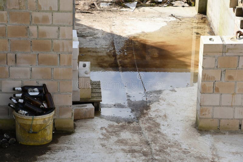 Construction Site of New Building from Sand-lime Bricks Stock Image ...
