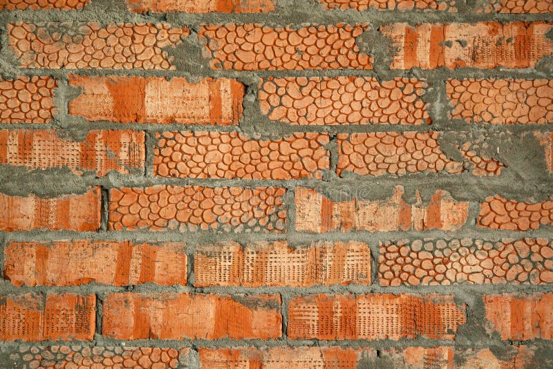 Walls are Textured Red Clay Bricks with Pattern. Background of a New ...
