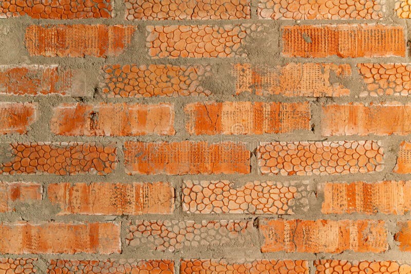 Walls are Textured Red Clay Bricks with Pattern. Background of a New ...