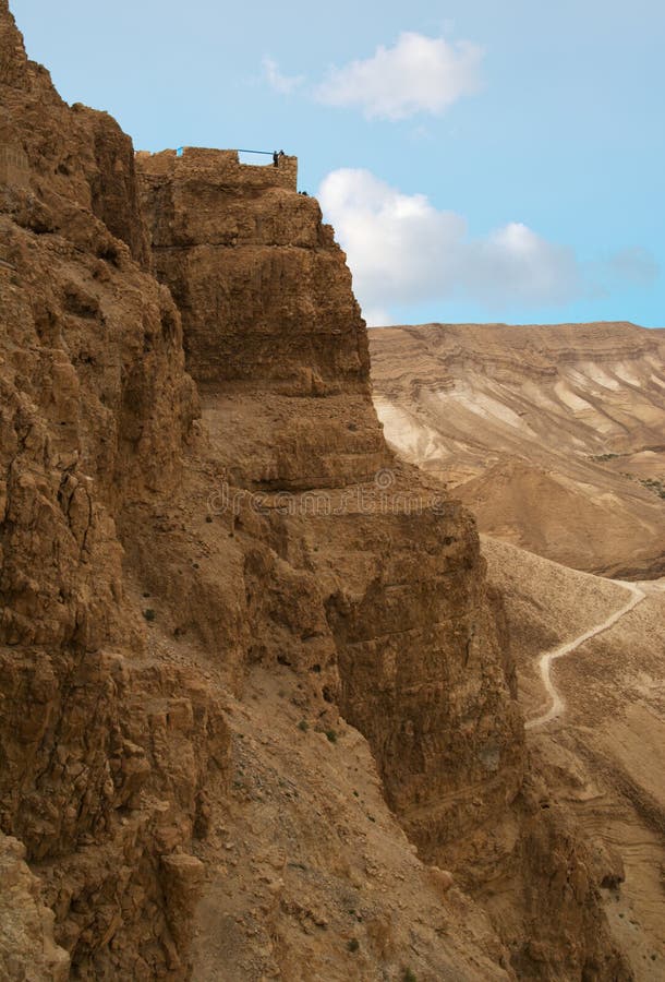 Walls on top of Mt. Masada stock image. Image of archaeology - 6219215