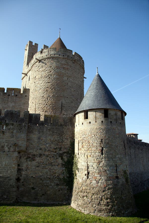 Walls and Tower of the Medieval Castle Stock Image - Image of european ...