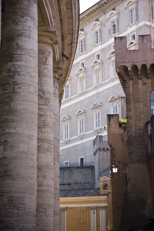 Vatican walls. stock image. Image of roma, brick, street - 28020107
