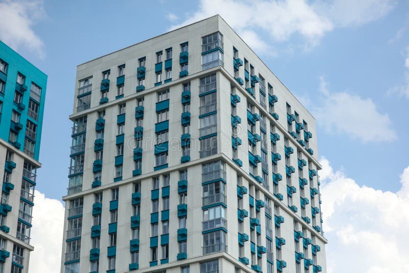 Walls with Windows of a Multi-storey Building Stock Photo - Image of ...