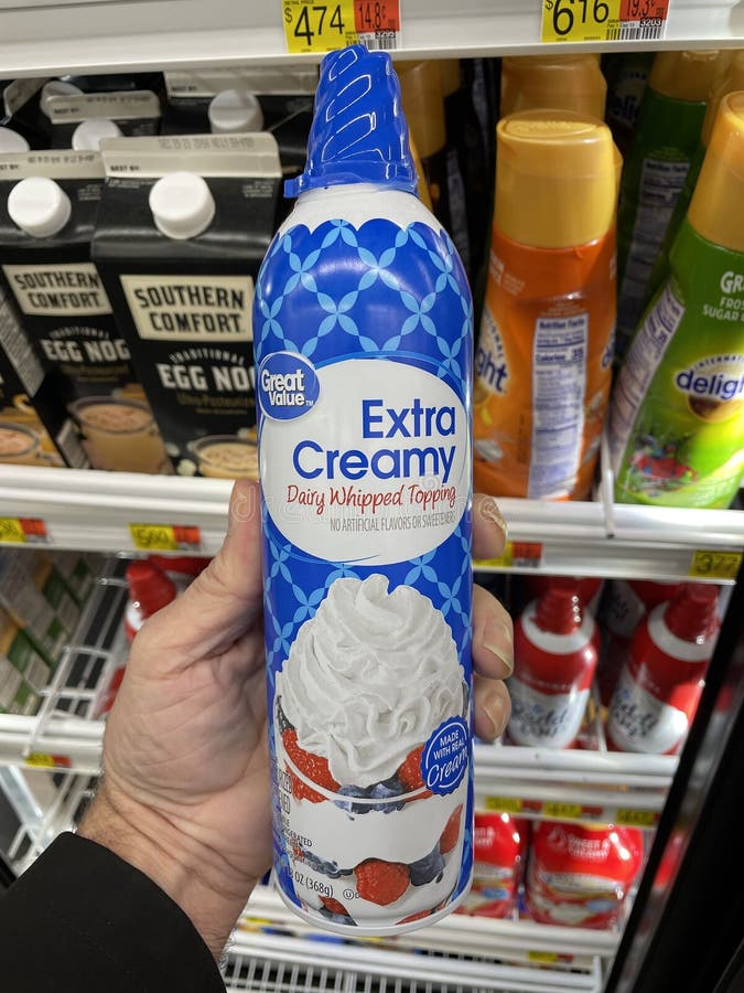 Walmart Grocery Store Extra Creamy Can Whipping Cream Editorial Stock ...