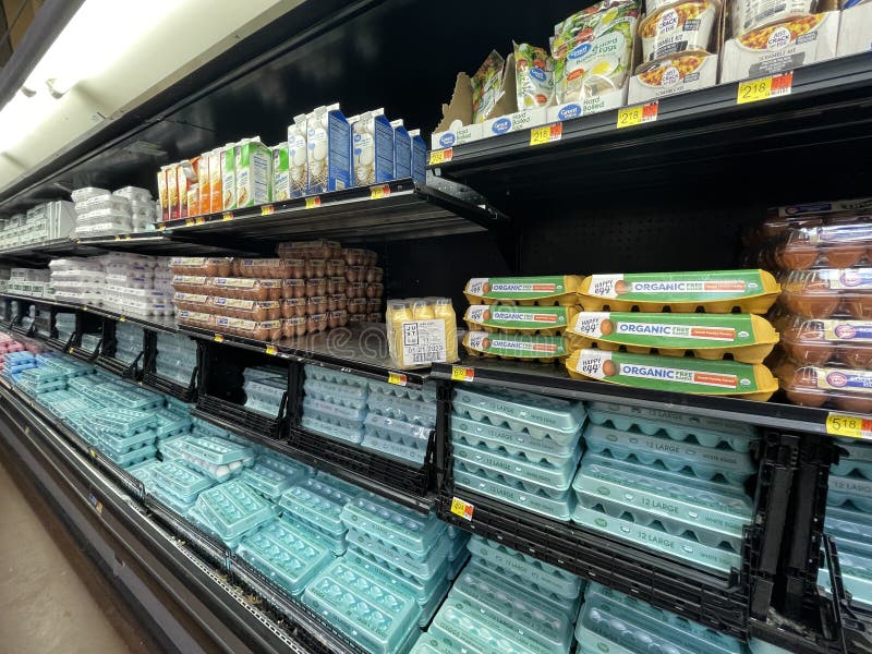 Walmart Grocery Store Interior Egg Section Side View Editorial ...