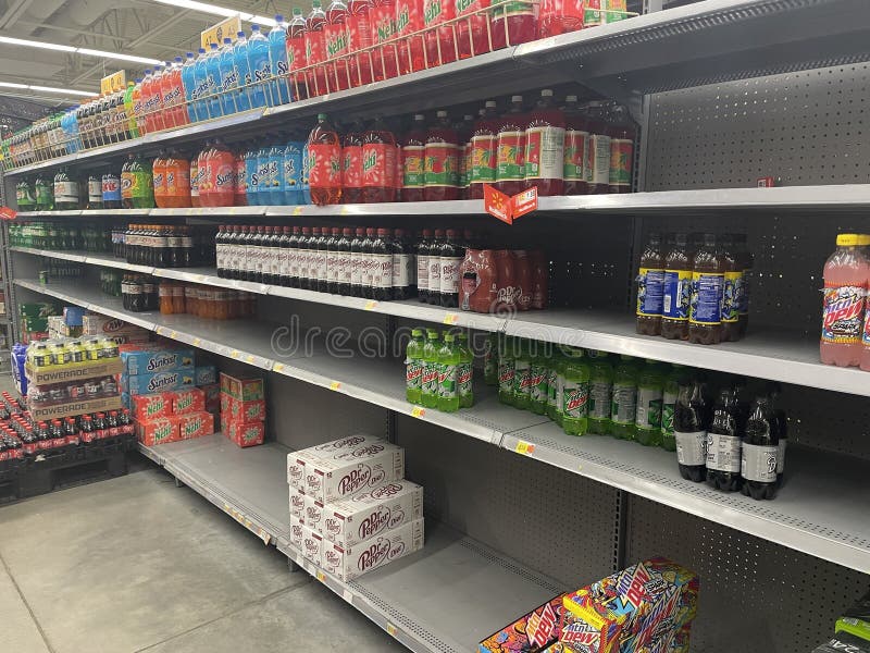Walmart Grocery Store Interior Empty Drink Section Editorial ...